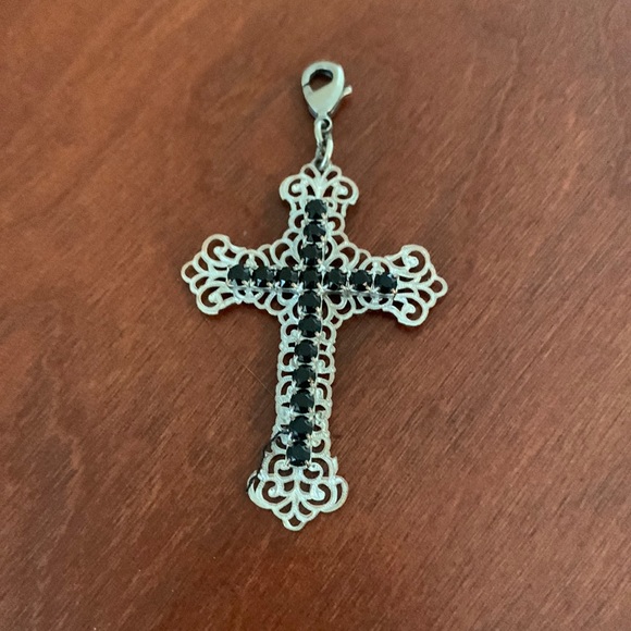 Jewelry | Sabika Black Stone Cross Clip On Pendant | Poshmark
